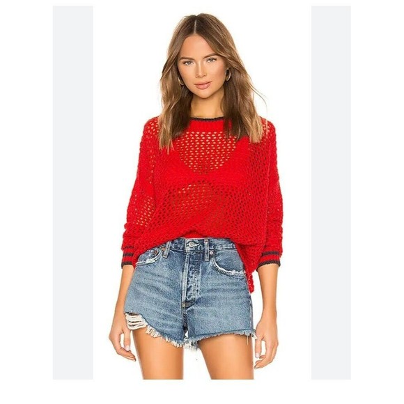 Wildfox | Sweaters | Nwt Wildfox Mila Open Knit Sweater Poppy Red Semi ...